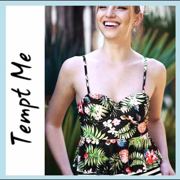 Tempt Me | Swim | Bnwt Tempt Me Floral Tankini Top | Poshmark